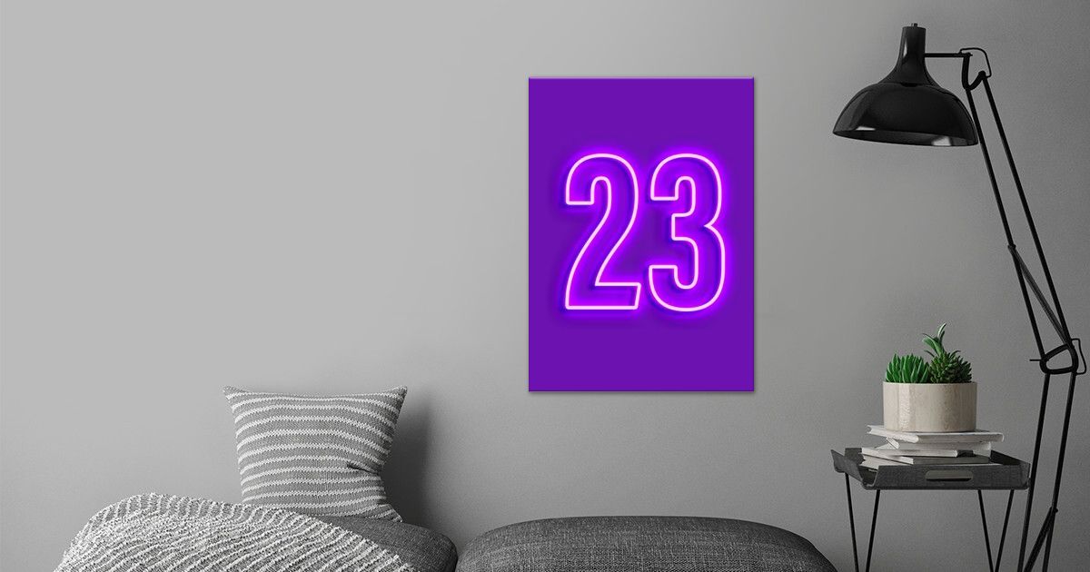 '23 neon number' Poster by dam art | Displate