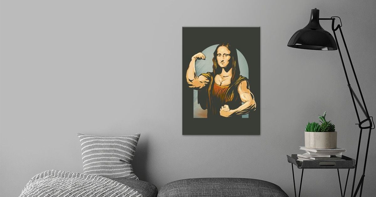 'Strong mona lisa parody' Poster by Simon Darren | Displate