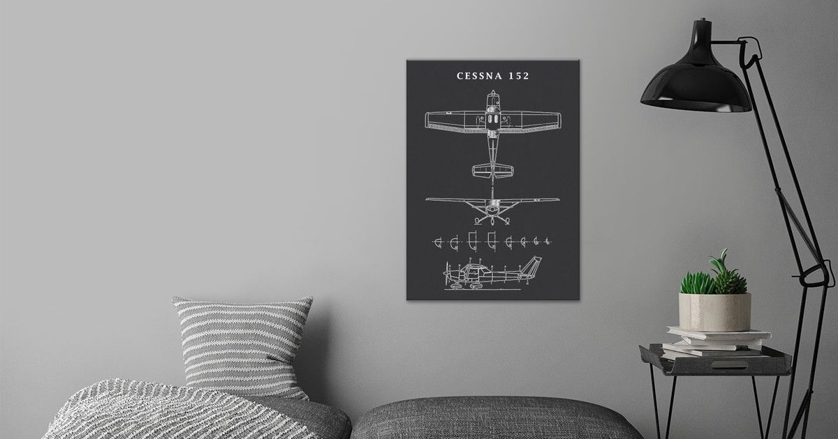 'Cessna 152 Blueprint' Poster by Zero Nine | Displate