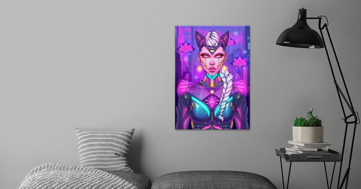 'Cyber Kitty' Poster by Meowgress | Displate