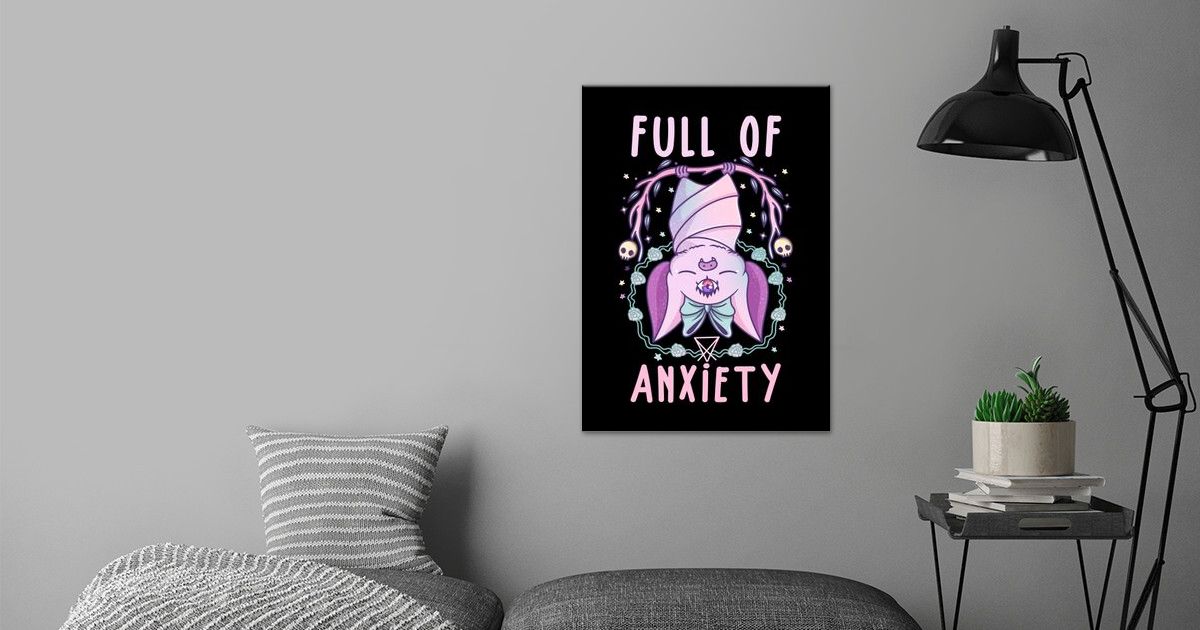 'Full of Anxiety Goth Bat' Poster by biNutz | Displate