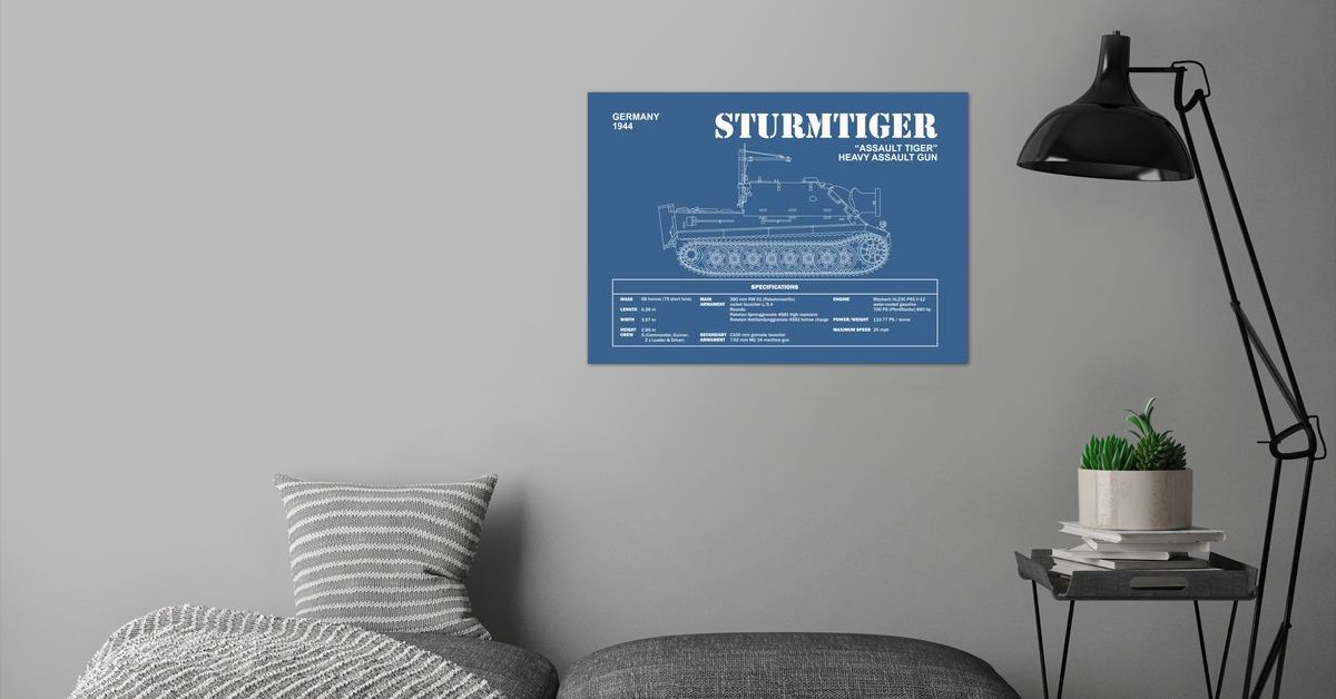 'Sturmtiger Blueprint' Poster by RogueDesign | Displate