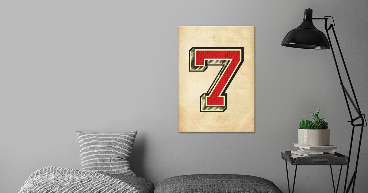 'Vintage Number 7 SEVEN' Poster by OliArt | Displate