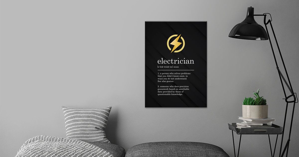 'Funny Electrician Sign' Poster by 84PixelDesign | Displate