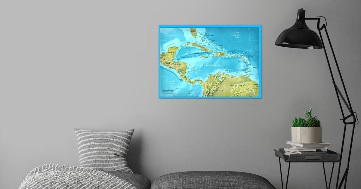 'Central America Map' Poster by Sam Kal | Displate