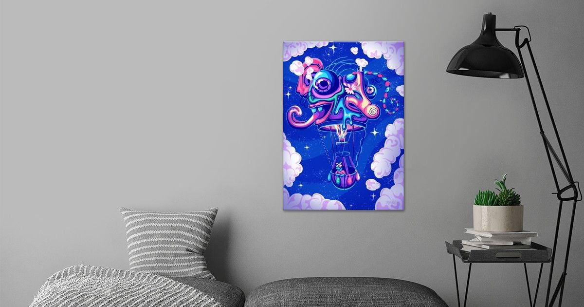 'Starry Sky Balloon Dream' Poster by Thomas Rynne | Displate