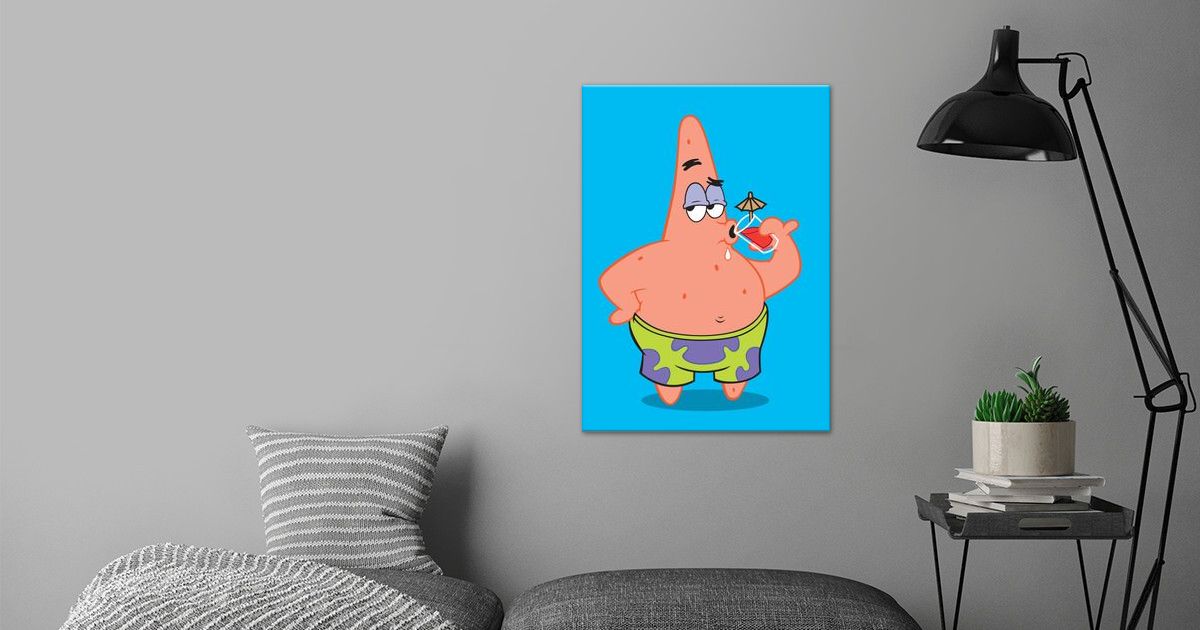 'Patrick Drinking' Poster by SpongeBob SquarePants | Displate