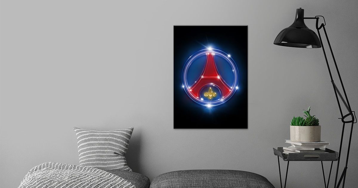 'PSG Crest Neon' Poster by Paris Saint-Germain | Displate