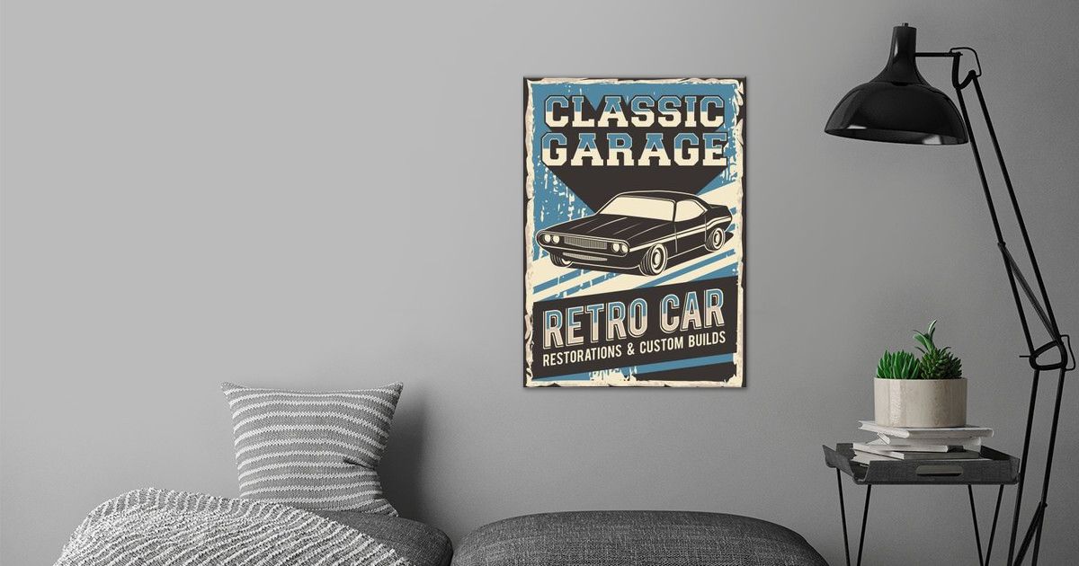 'Classic Garage Vintage ' Poster by Illustration Guy | Displate