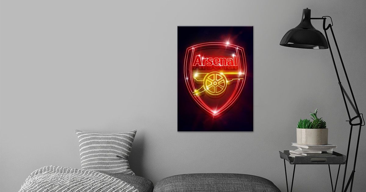 'Neon Arsenal Crest yellow' Poster by Arsenal | Displate