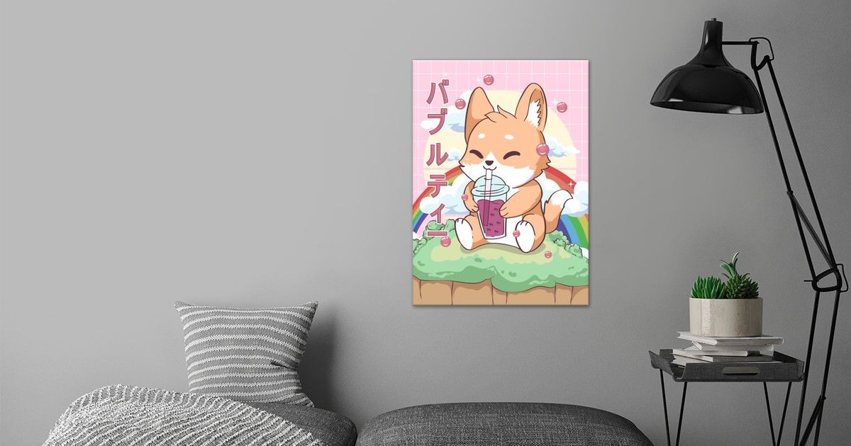 'Kawaii Fox Boba Tea' Poster by AestheticAlex | Displate
