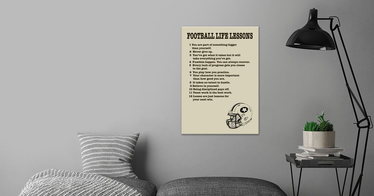 'Football life lessons' Poster by Karin Studio | Displate