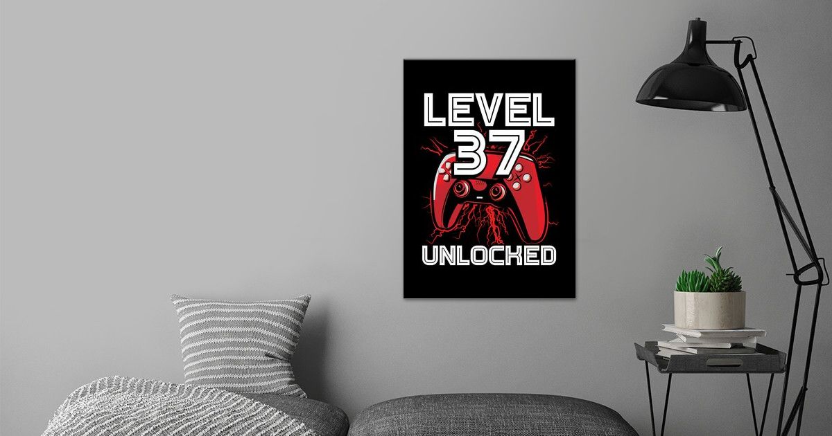 'Gamer Level 37 birthday' Poster by BeMi | Displate
