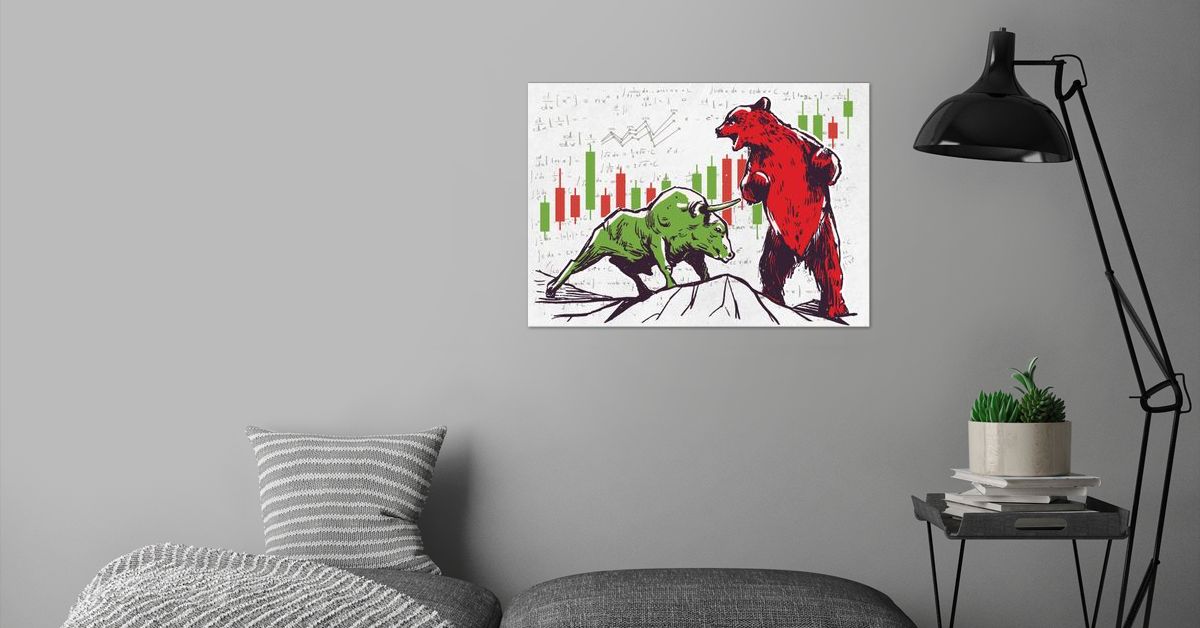 'Stock market bear bull ' Poster by Simon Darren | Displate