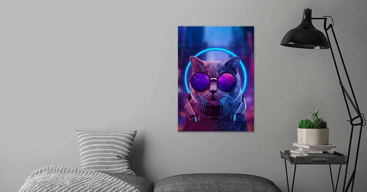 'cyber cat game' Poster by sinnois | Displate
