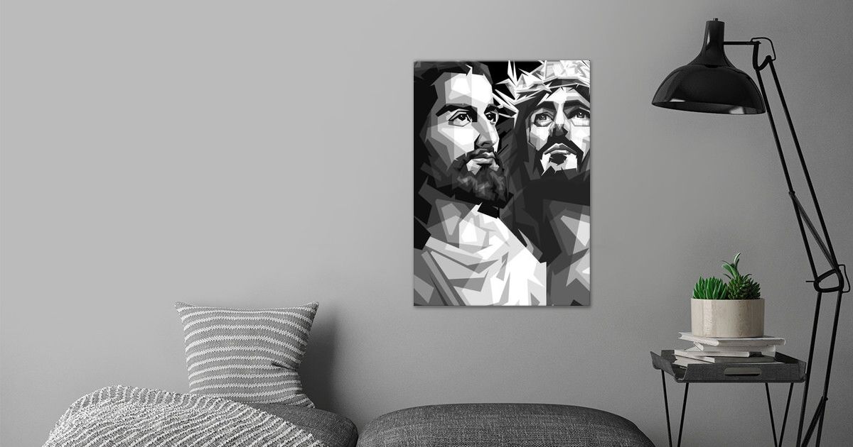 'Jesus Grayscale' Poster by Dede Wiradinata | Displate