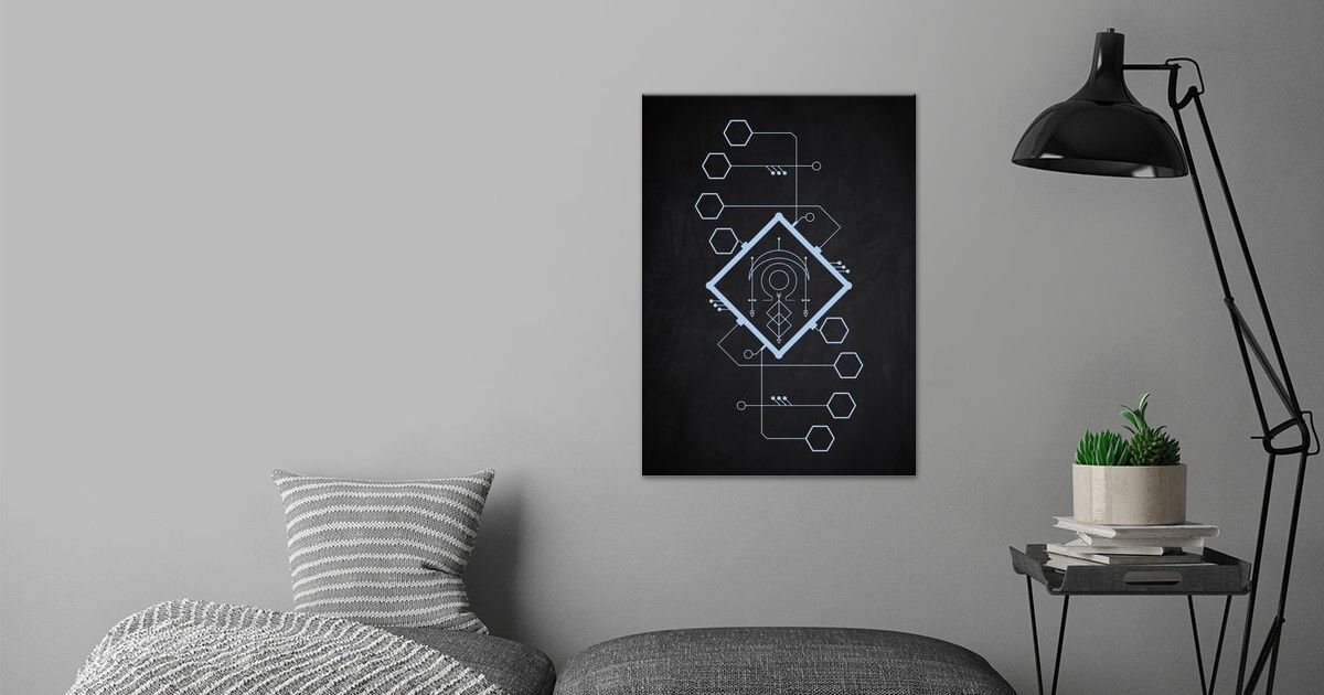 'Alchemy Cyber Helix Blue' Poster by Zilphyart | Displate