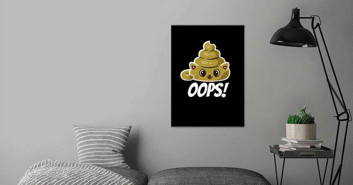 'Oops Poop Cat' Poster by Steven Zimmer | Displate
