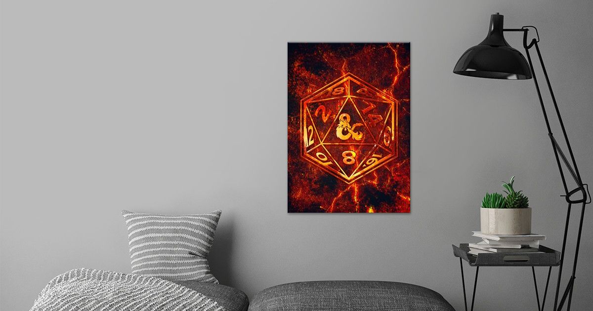 'D20 Fire' Poster by Dungeons and Dragons | Displate