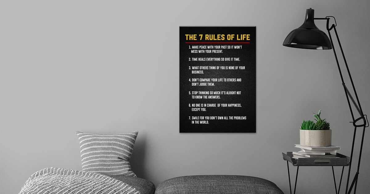 'rules of life' Poster by Greatest of all time Displate | Displate