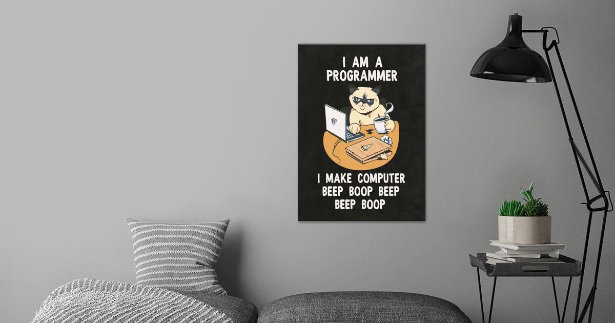 'Grumpy cat Programmer meme' Poster by Simon Darren | Displate
