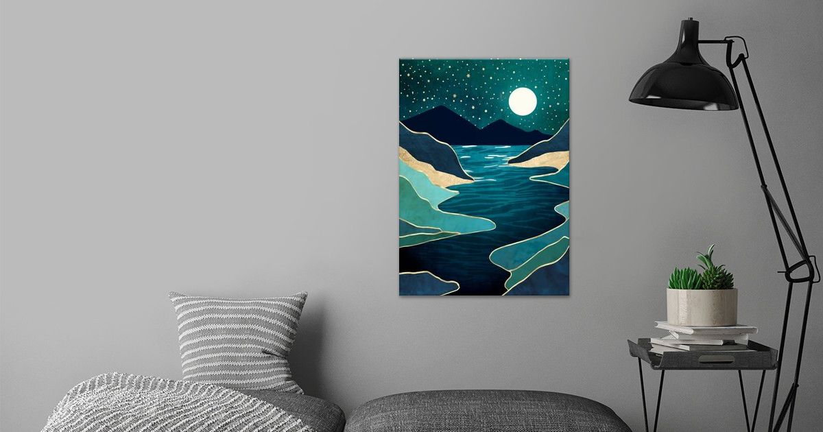 'Moon Water Vista' Poster by SpaceFrog Designs | Displate