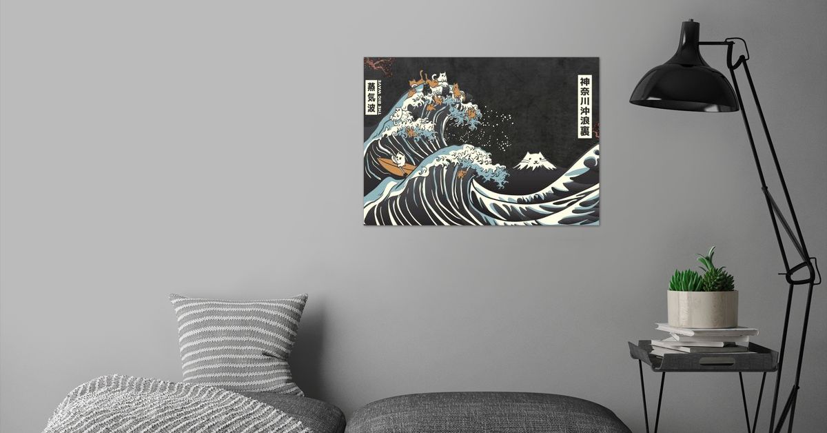 'Great wave of cat agawa' Poster by Simon Darren | Displate