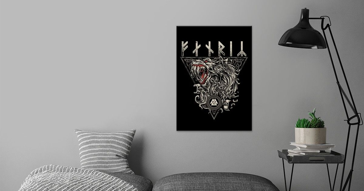 'Fenrir Viking Wolf Runes' Poster by Richard Åkers | Displate