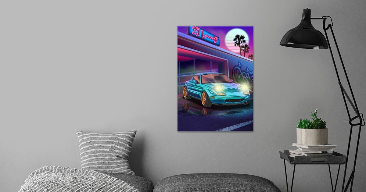 'MX5 Miata Neon Night' Poster by Navin Guyvit | Displate