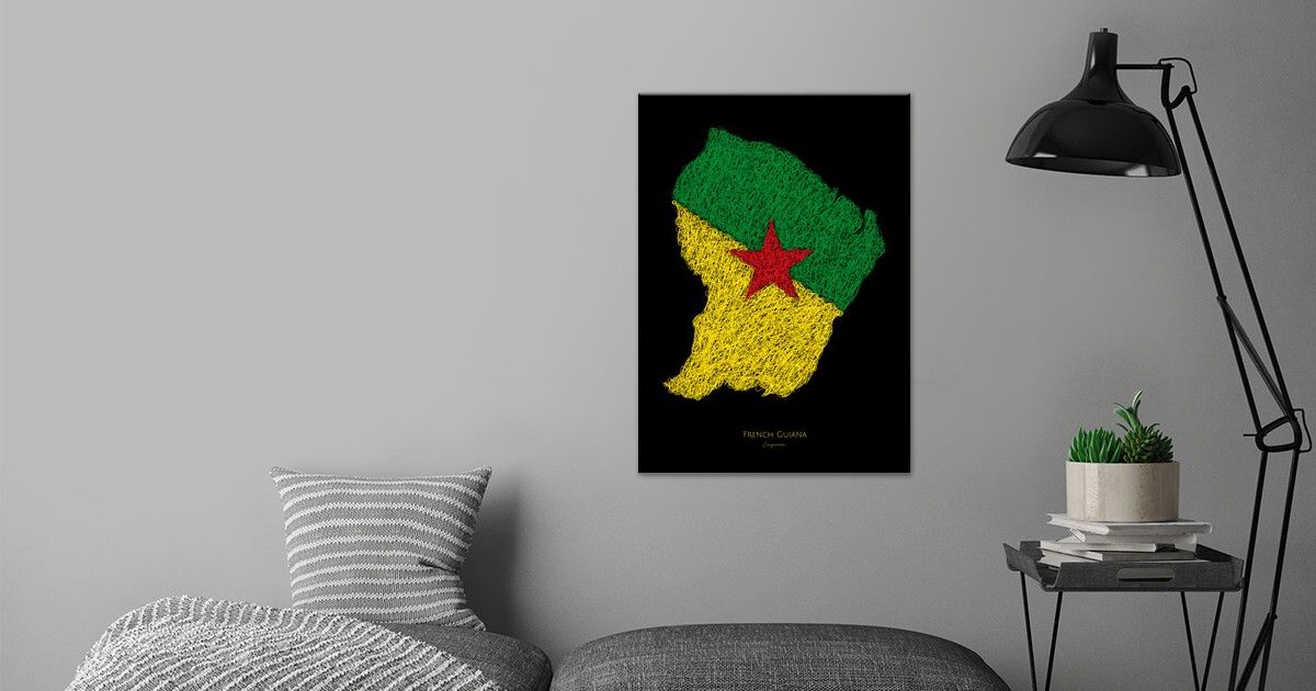 'FRENCH GUIANA CAYENNE FLAG' Poster by erwin saputra art | Displate