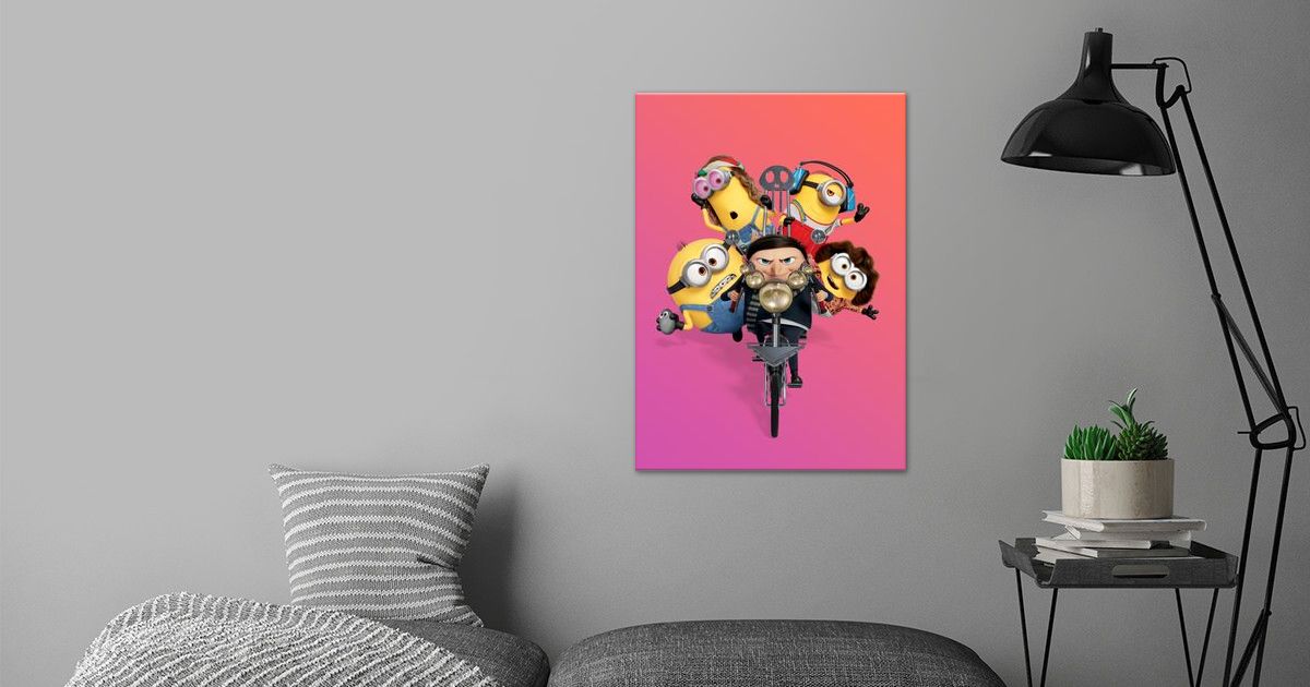 'Gru and Minions bike' Poster by Minions | Displate