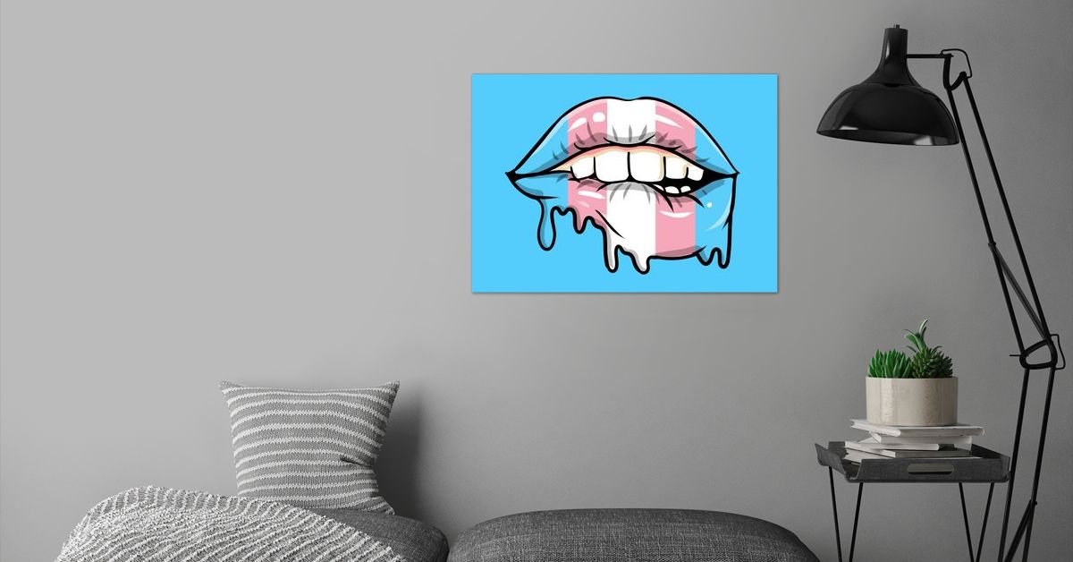 'Dripping Transgender Lips' Poster by queerappear | Displate