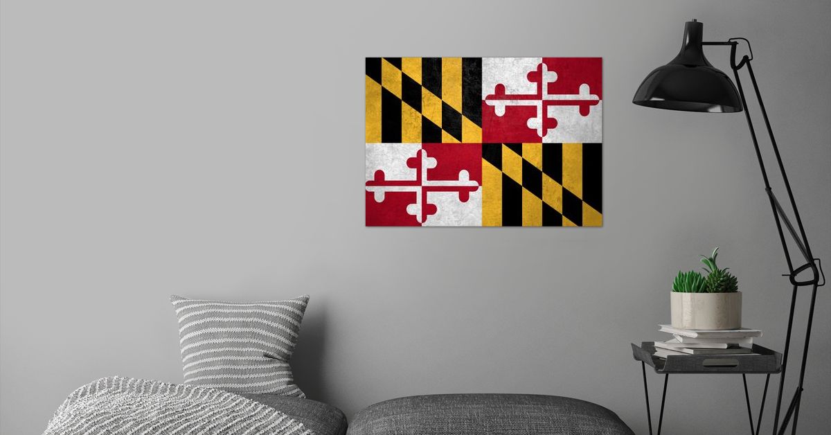 'Flag of Maryland on Wall' Poster by Angelos Zachariou | Displate