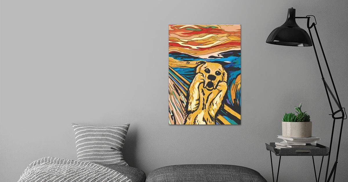 'The Scream dog painting' Poster by Simon Darren | Displate