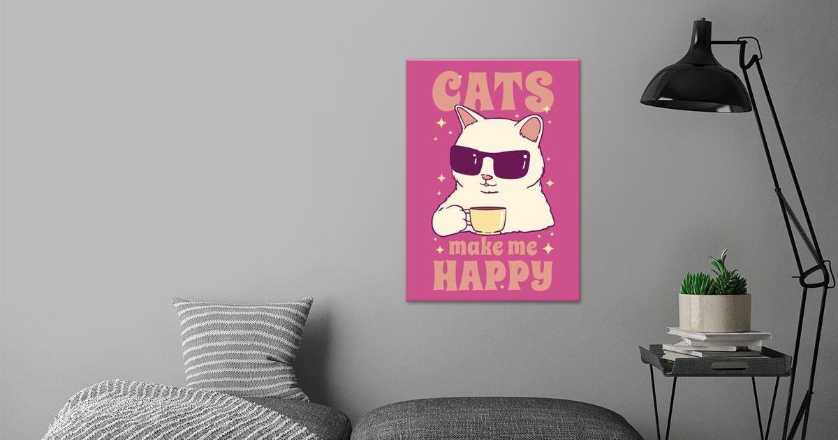'Cats Make Me Happy' Poster by Izu | Displate