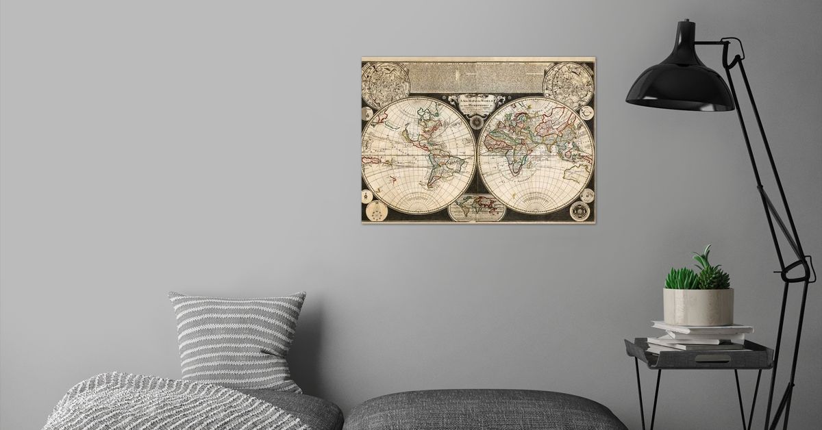 'World Map 1721 ' Poster by REAL VINTAGE | Displate
