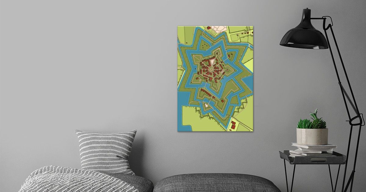 'Fort Bourtange Map' Poster by Sam Kal | Displate