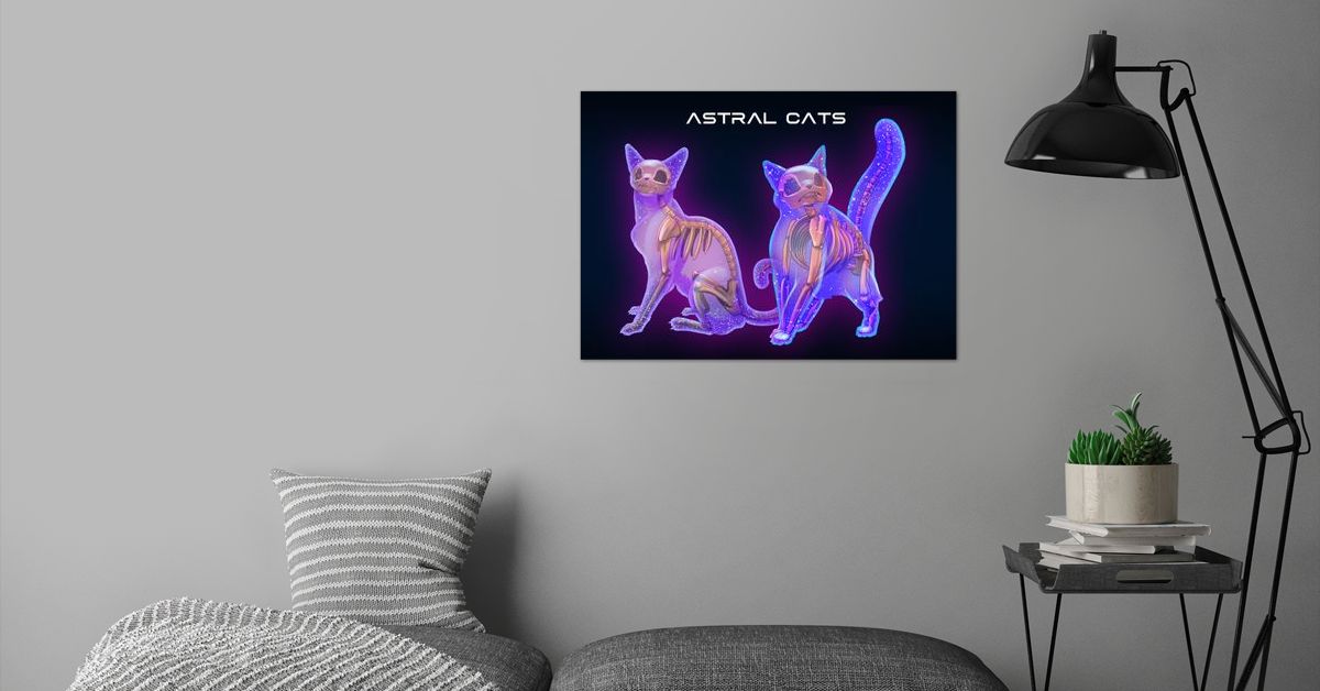 'Astral Cats' Poster by Jeffrey Mongcog | Displate