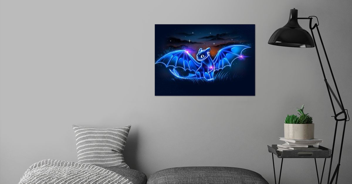 'Toothless Neon' Poster by How To Train Your Dragon | Displate