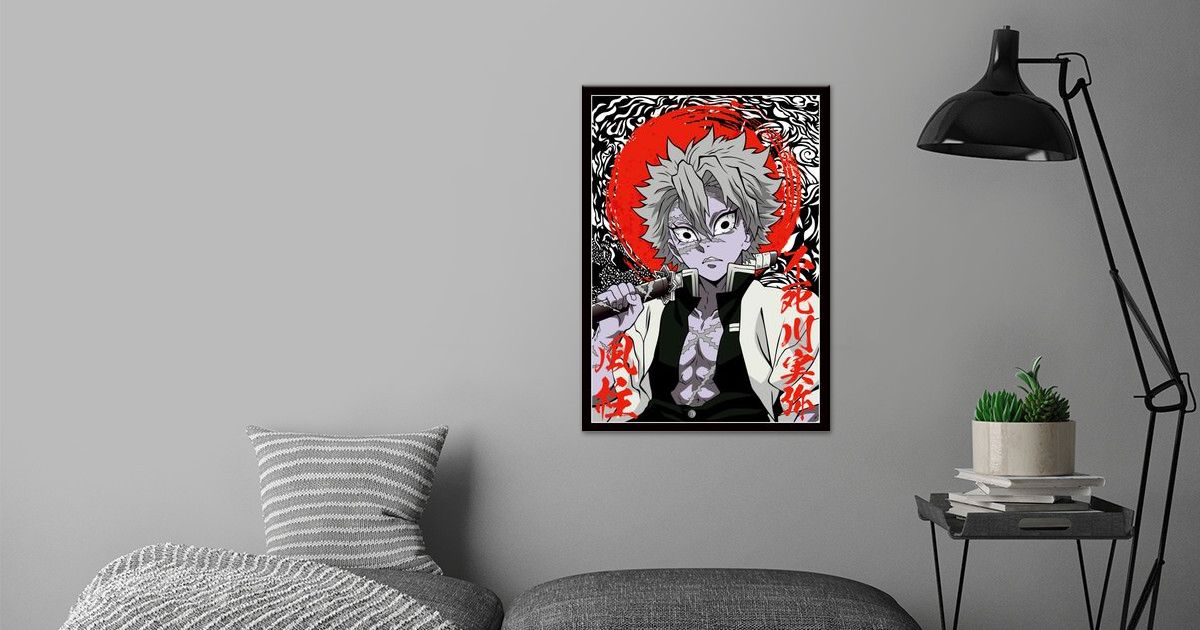 'Sanemi Demon Slayer' Poster by Black And White | Displate