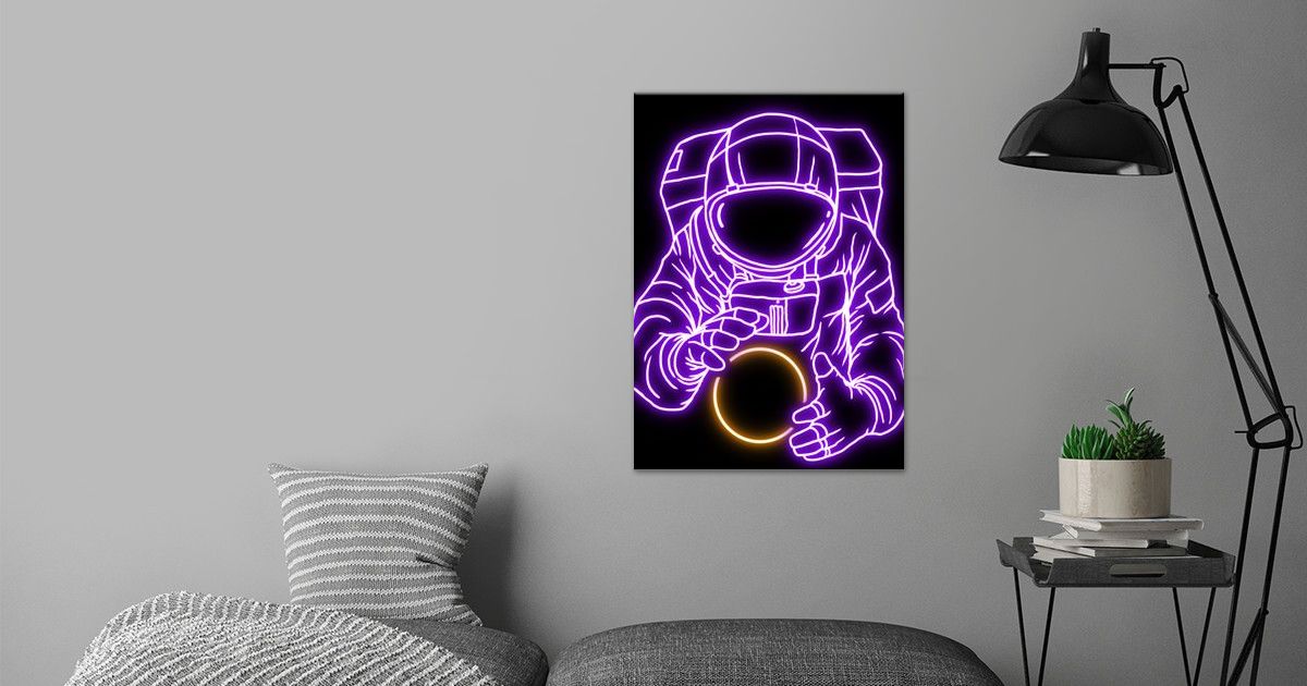 'Astronaut neon art' Poster by Pegasus Art | Displate