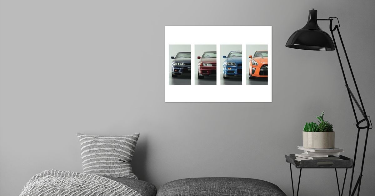 'Nissan GTR Collage' Poster by Curtis Beadle | Displate