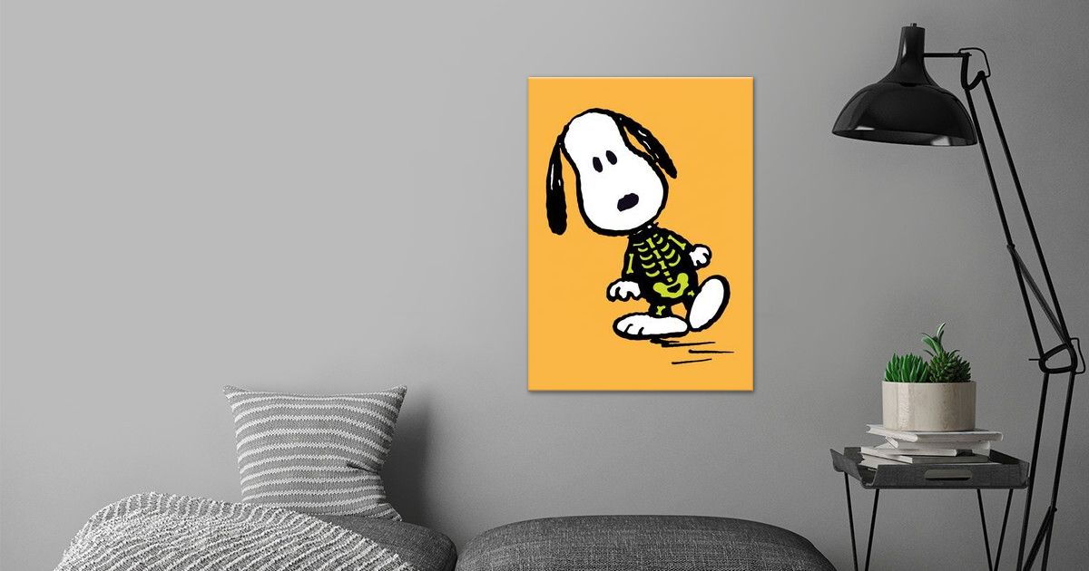'Snoopy Spooky Skeleton' Poster by Peanuts | Displate