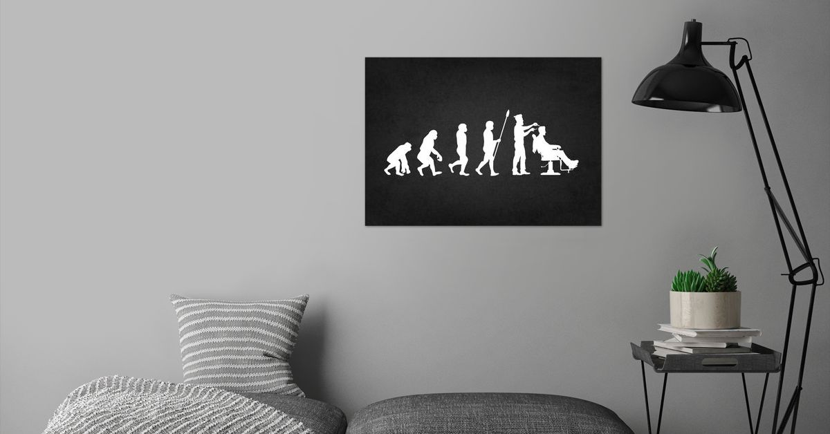 'evolution of barber' Poster by Bestselling Displate | Displate