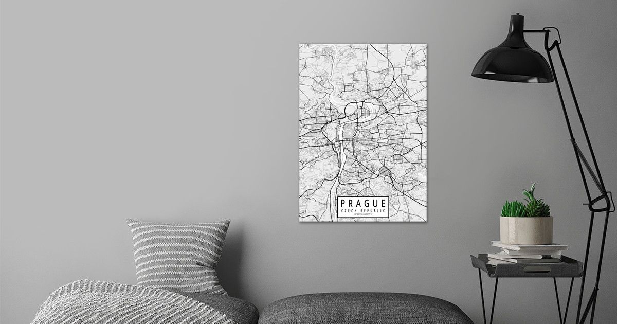 'Prague City Map Light' Poster by deMAP Studio | Displate
