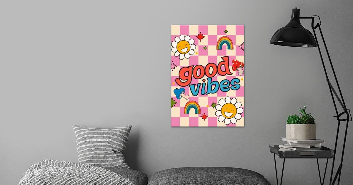 'Groovy Pink Good Vibes' Poster by EDM Project | Displate