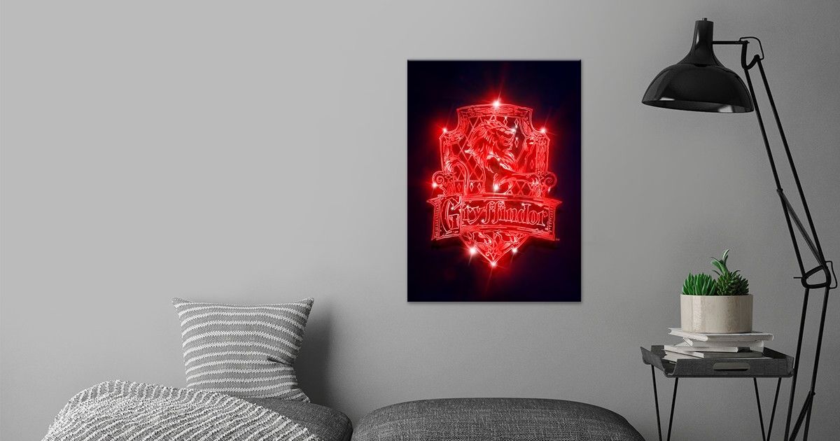 'Gryffindor Neon Crest' Poster by Wizarding World | Displate
