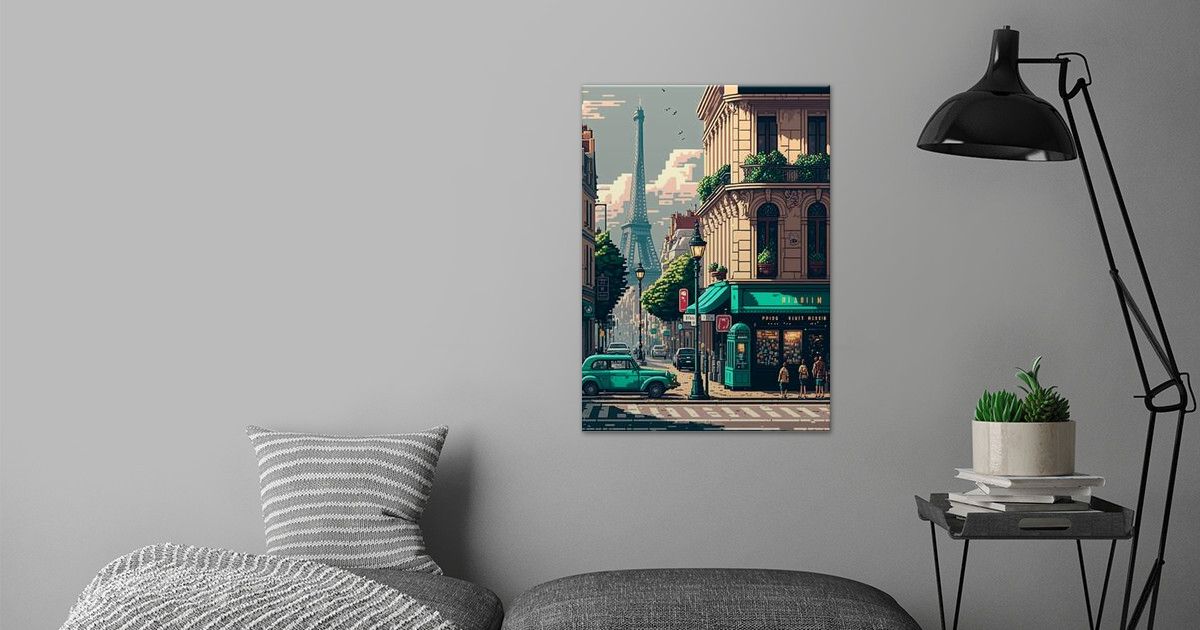 'Paris Pixel art' Poster by M Art | Displate