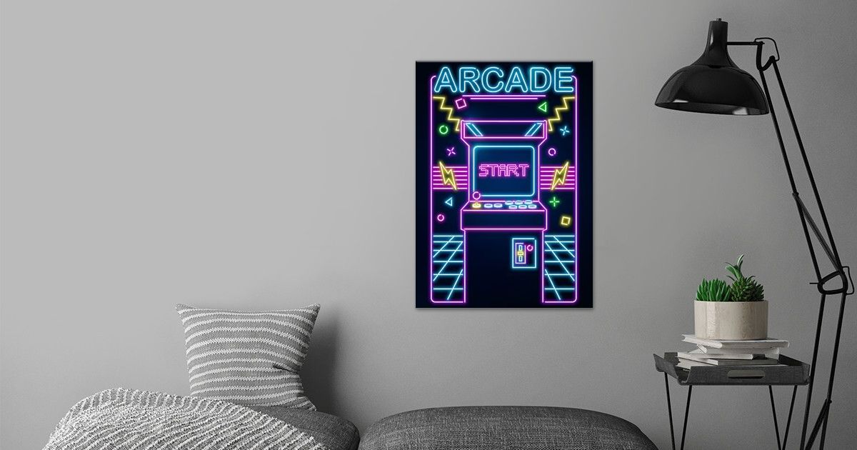 'Neon Arcade' Poster by Donnie | Displate