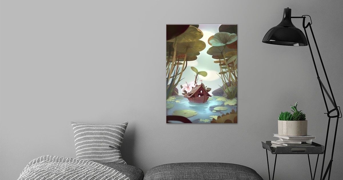 'Petit bateau nenuphars' Poster by Colas BIM | Displate